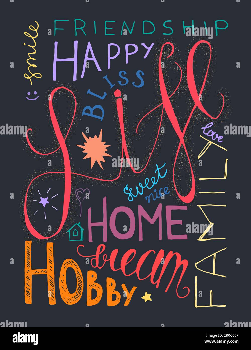 Vintage hand drawn lettering hipster composition with words about life ...