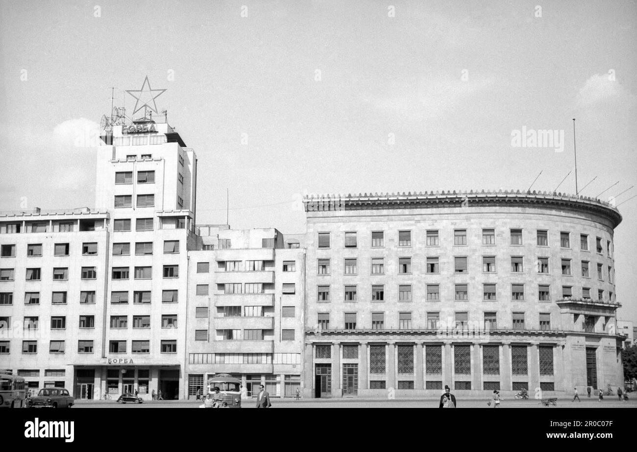 Building of the newspaper Borba, Belgrade, Serbia, Europe, mai 1958 ...