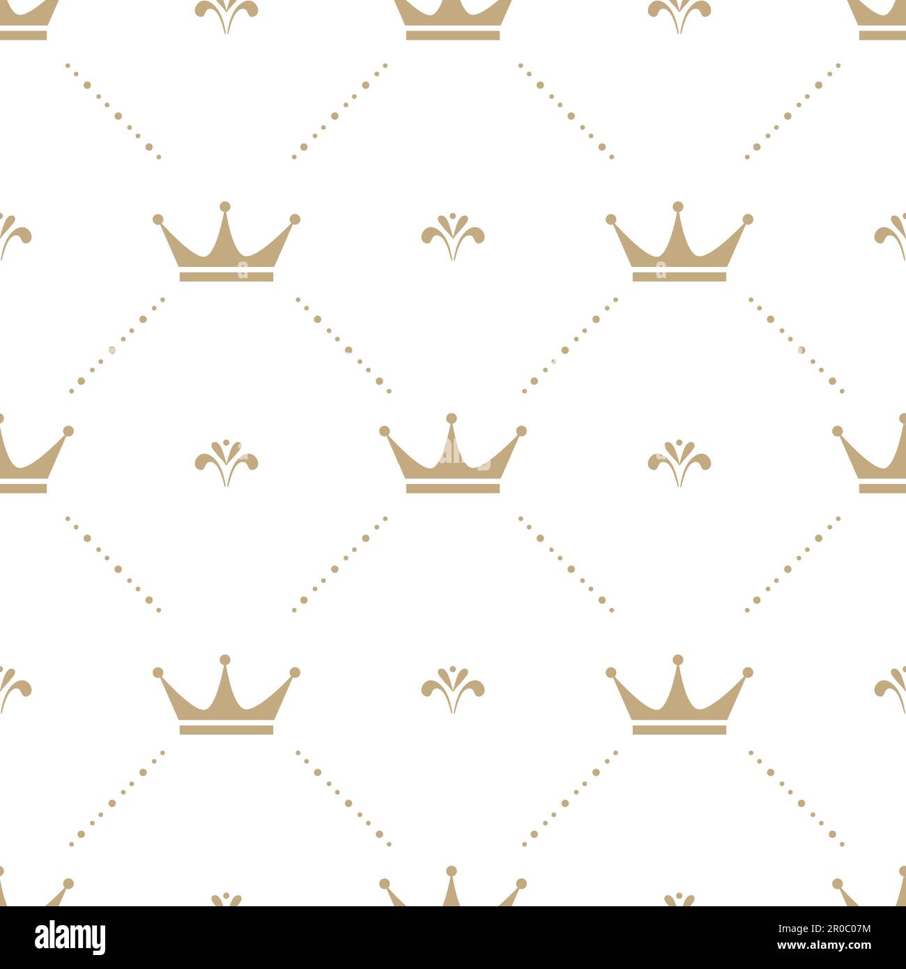 White crowns on grey background. Royal seamless pattern, baby textile ...