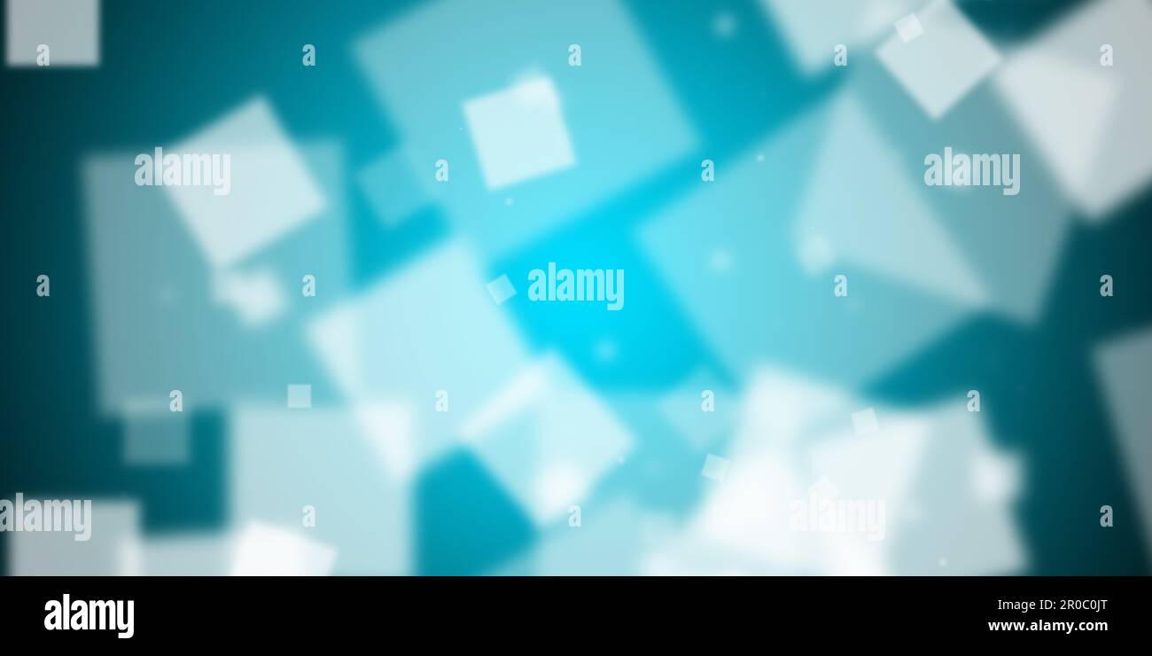 Flying square shapes over light blue background Stock Photo - Alamy