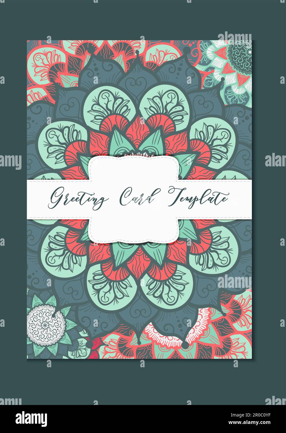 Mandala vintage template card in arabic and indian, islam and ottoman ...