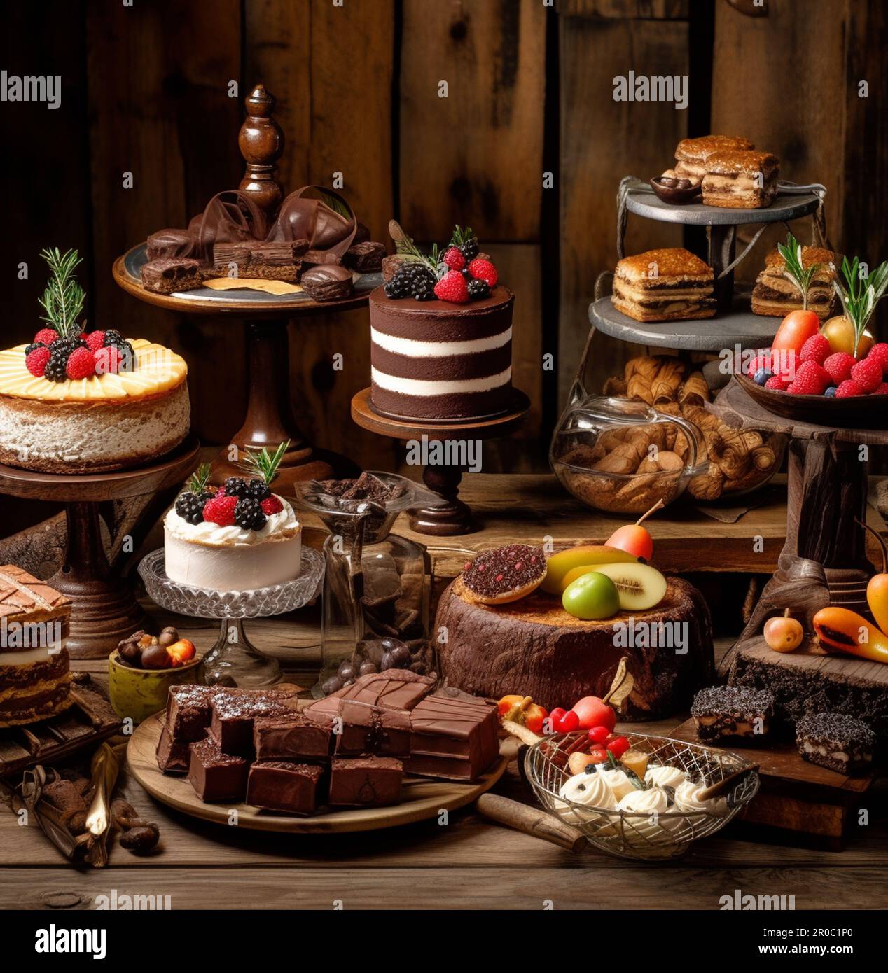 dessert assortment, chocolate cakes for a sweet treat Stock Photo - Alamy