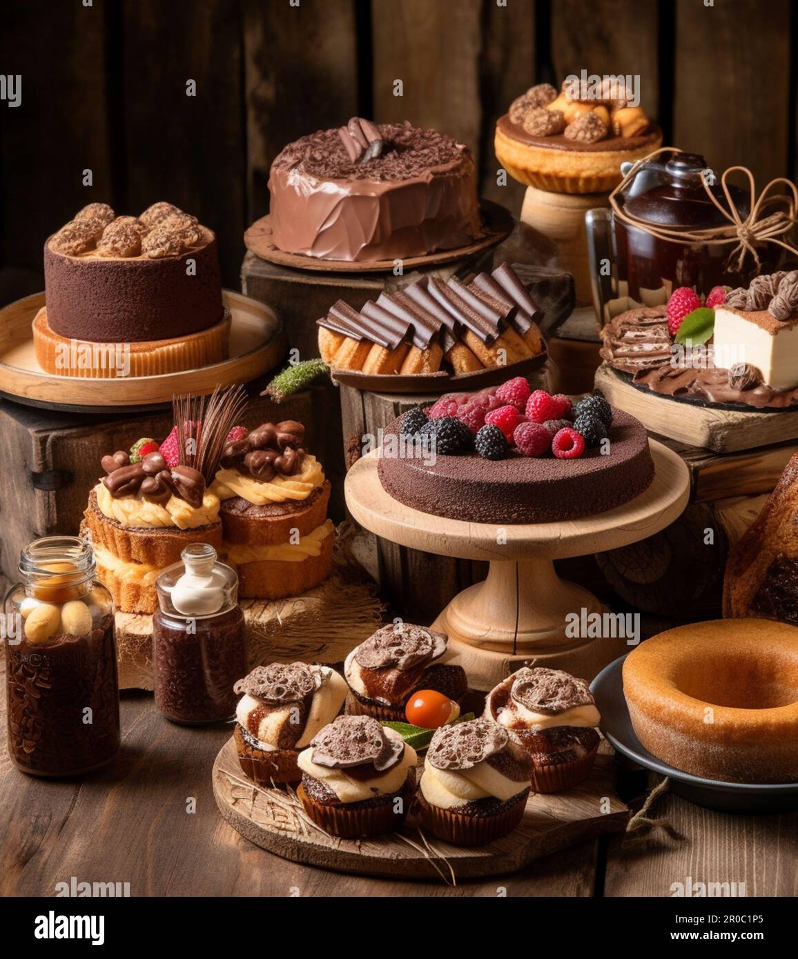 dessert assortment, chocolate cakes for a sweet treat Stock Photo - Alamy