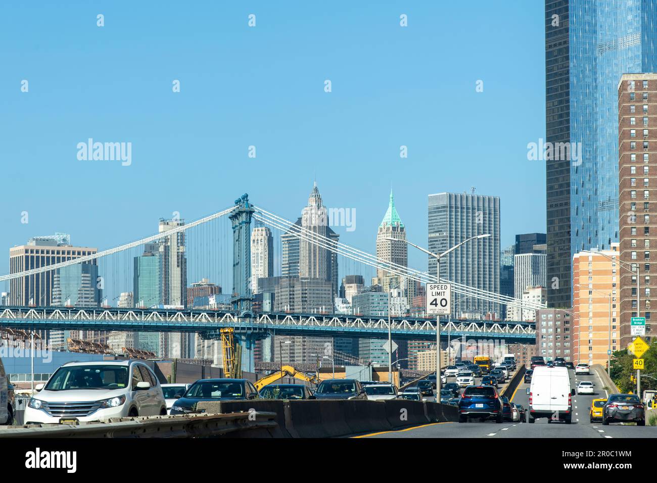 New York City, NY-USA-August 2022; Drivers view in southerly direction ...