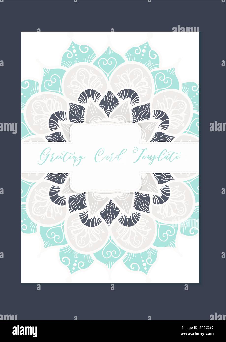 Mandala vintage template card in arabic and indian, islam and ottoman ...