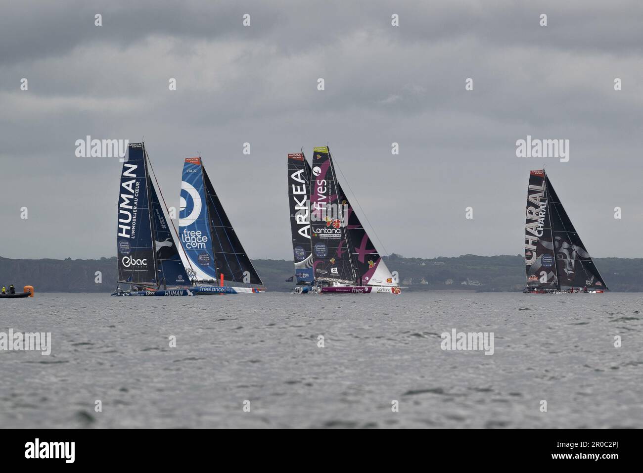 Brest, France. 07th May, 2023. Fleet illustration during the start of ...