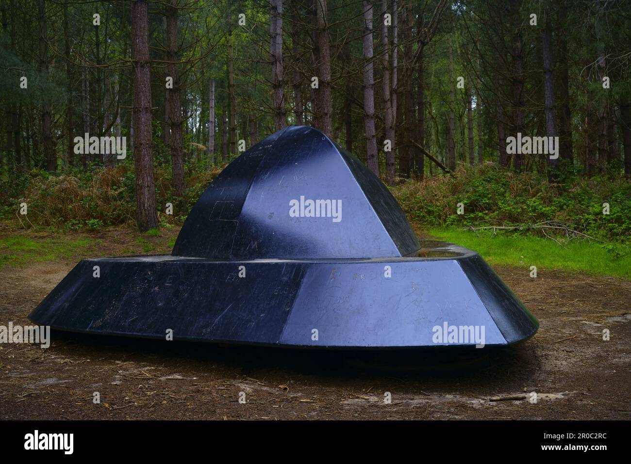 Replica ufo at the Rendlesham forest landing site Stock Photo - Alamy