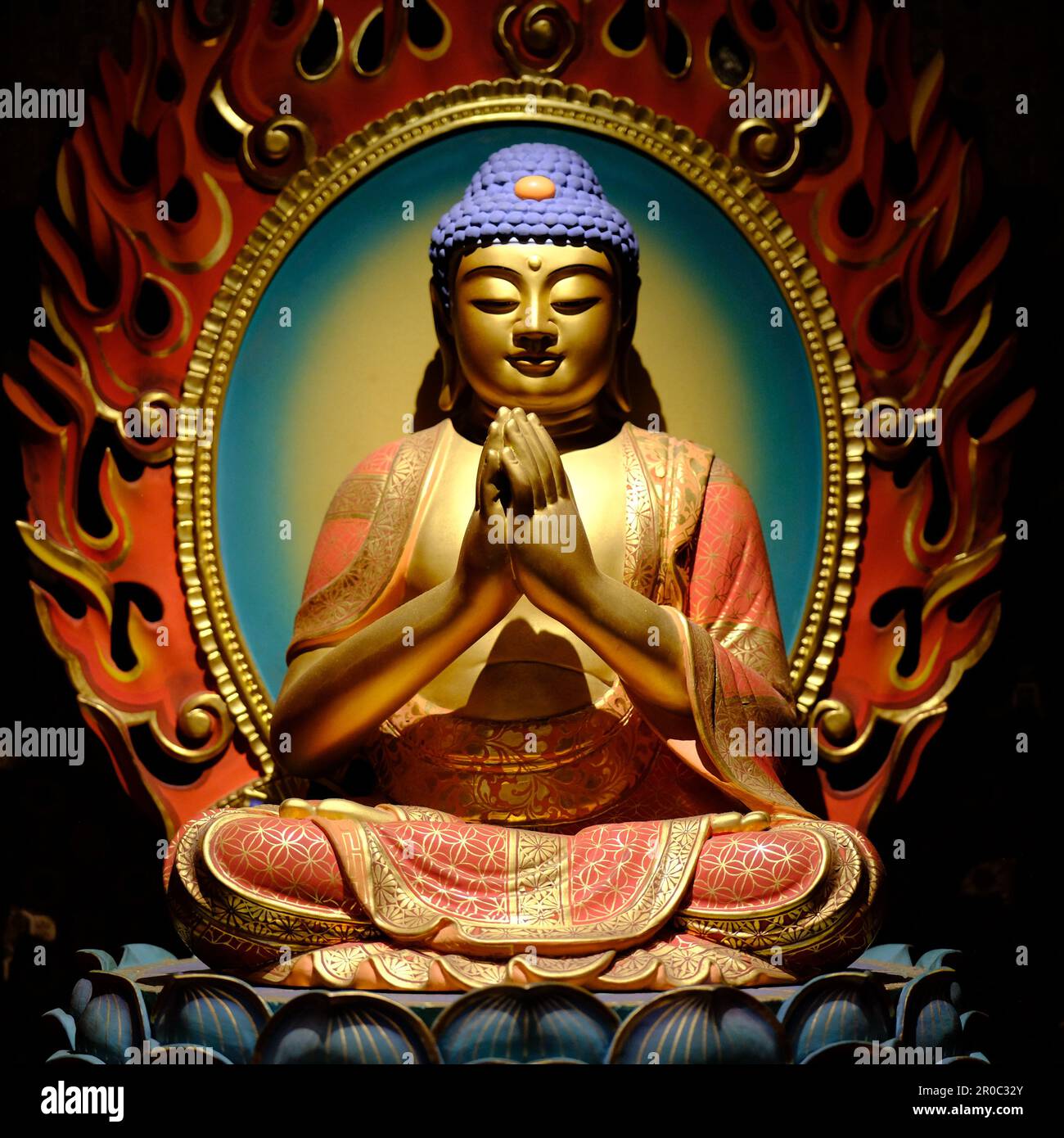 Singapore - Buddha Tooth Relic Temple - Statue of Buddha Stock Photo ...