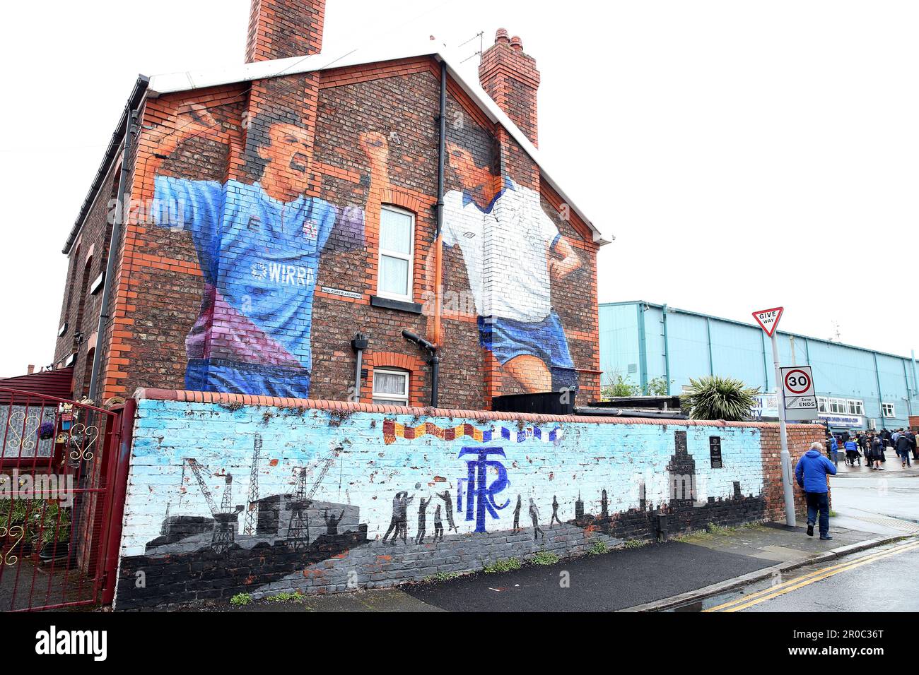 A mural by Paul Curtis featuring former Tranmere Rovers players Ray ...