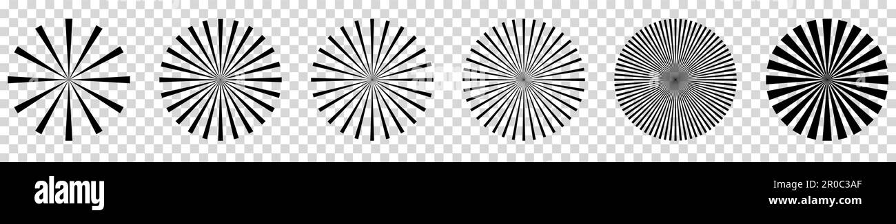 Sunburst Element Radial Stripes Vector Illustration Isolated On