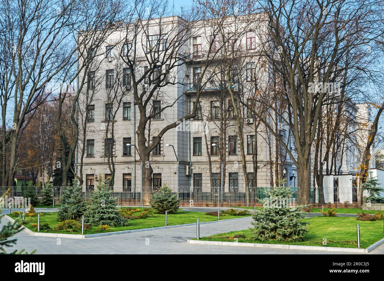 Side of administrative building built at end of the 19th century is ...