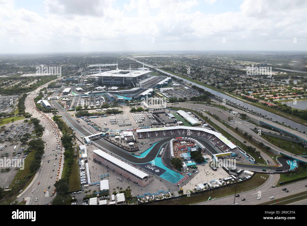Miami, FL, USA. 7th May, 2023. Aerial View of the 2023 Miami Grand Prix ...
