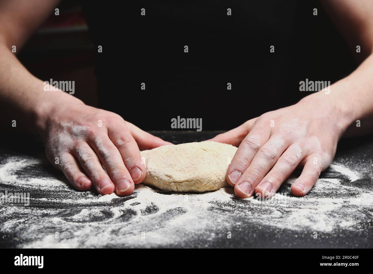 Wheat flour hands baker hi-res stock photography and images - Alamy