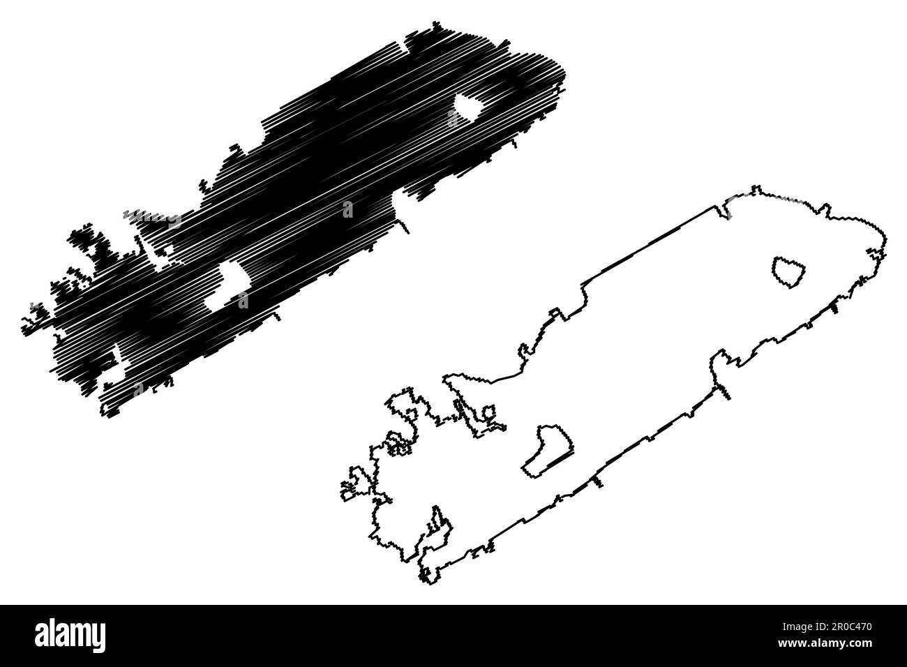 Lake Velence (Hungary) map vector illustration, scribble sketch ...