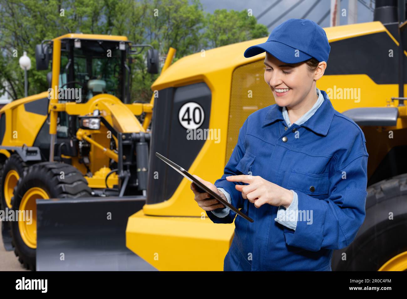Fleet of yellow construction machines. High quality photo Stock Photo ...
