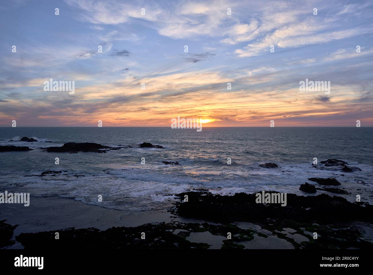 colorful sunset from the beach Stock Photo - Alamy