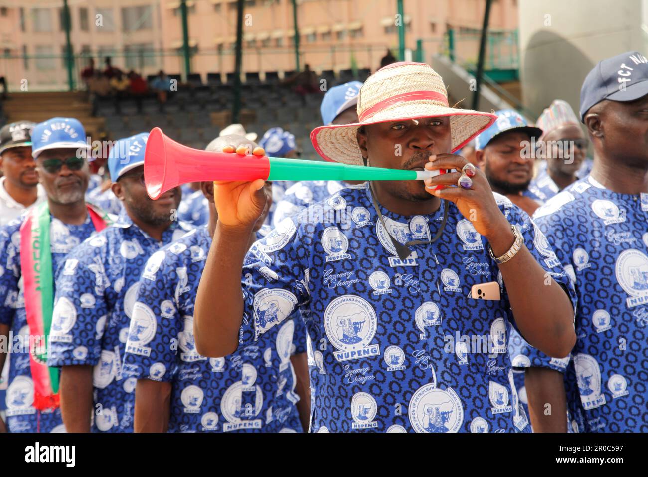 Nigerian workers gather for the International Workers' Day at the eagles square in Abuja. May ...