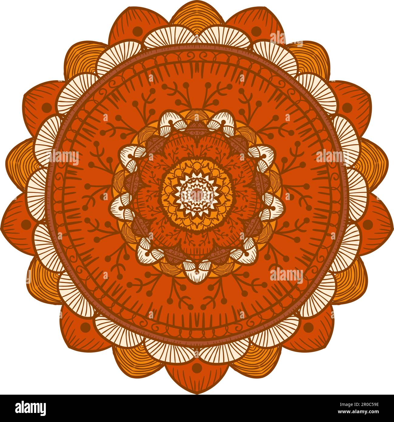 Hand drawn Mandala in arabic, indian, islam and ottoman culture ...