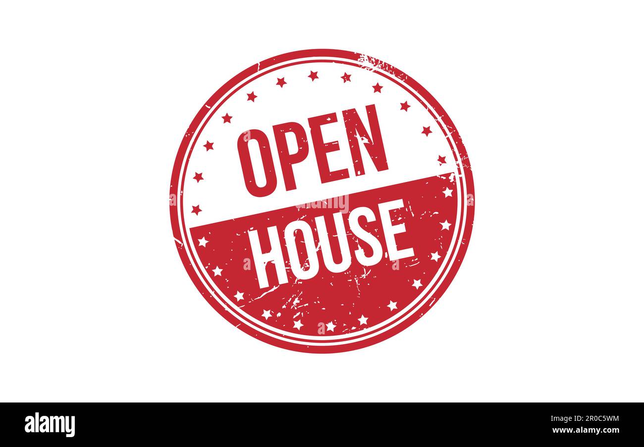 Open house stamp label Stock Vector Images - Alamy