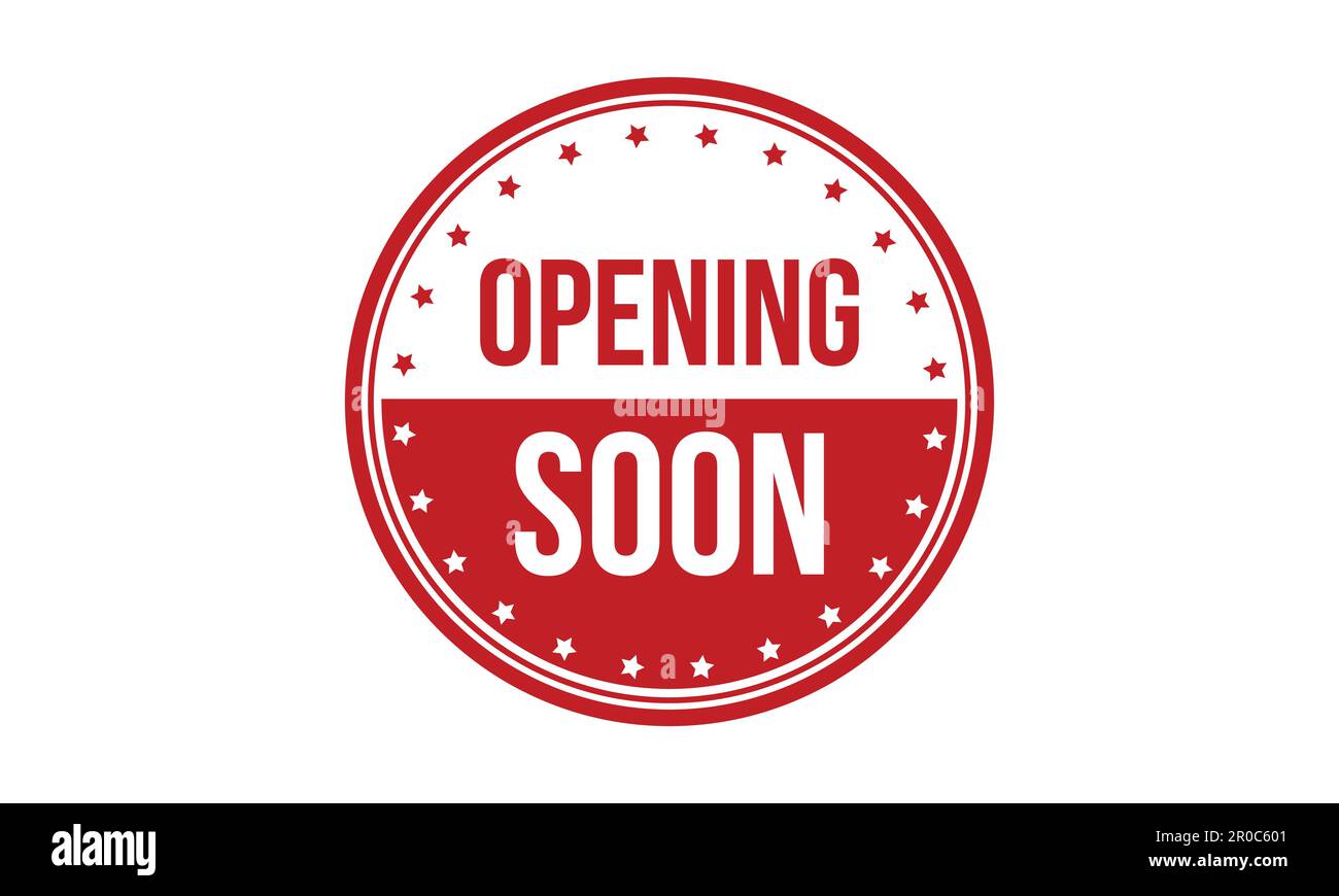 Opening soon seal Stock Vector Images - Alamy