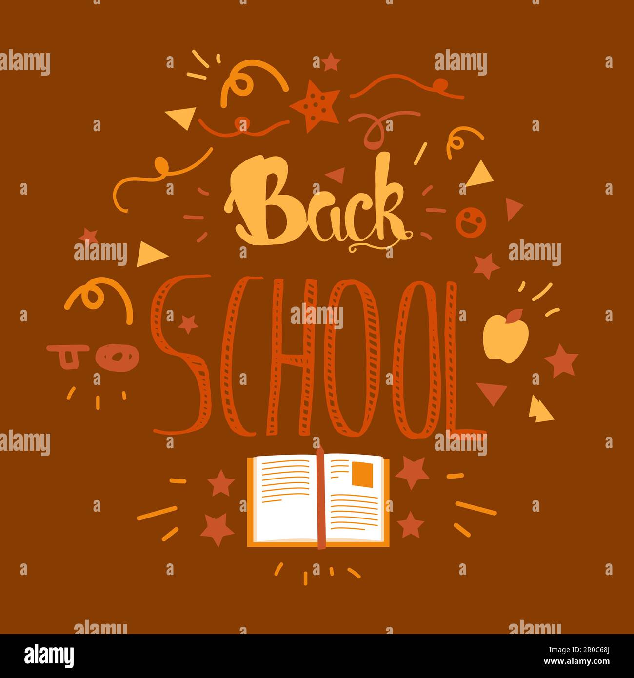 Vintage Back To School Lettering Banner. Knowledge day greeting card ...