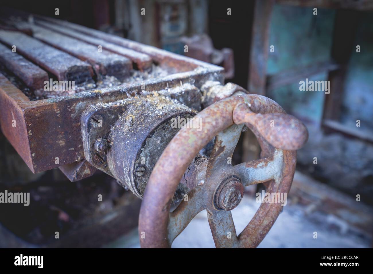Old rusty machines in an abandoned factory Stock Photo - Alamy