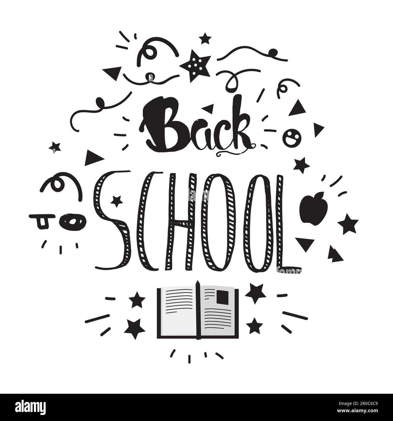 Vintage Back To School Lettering Banner. Knowledge day greeting card ...