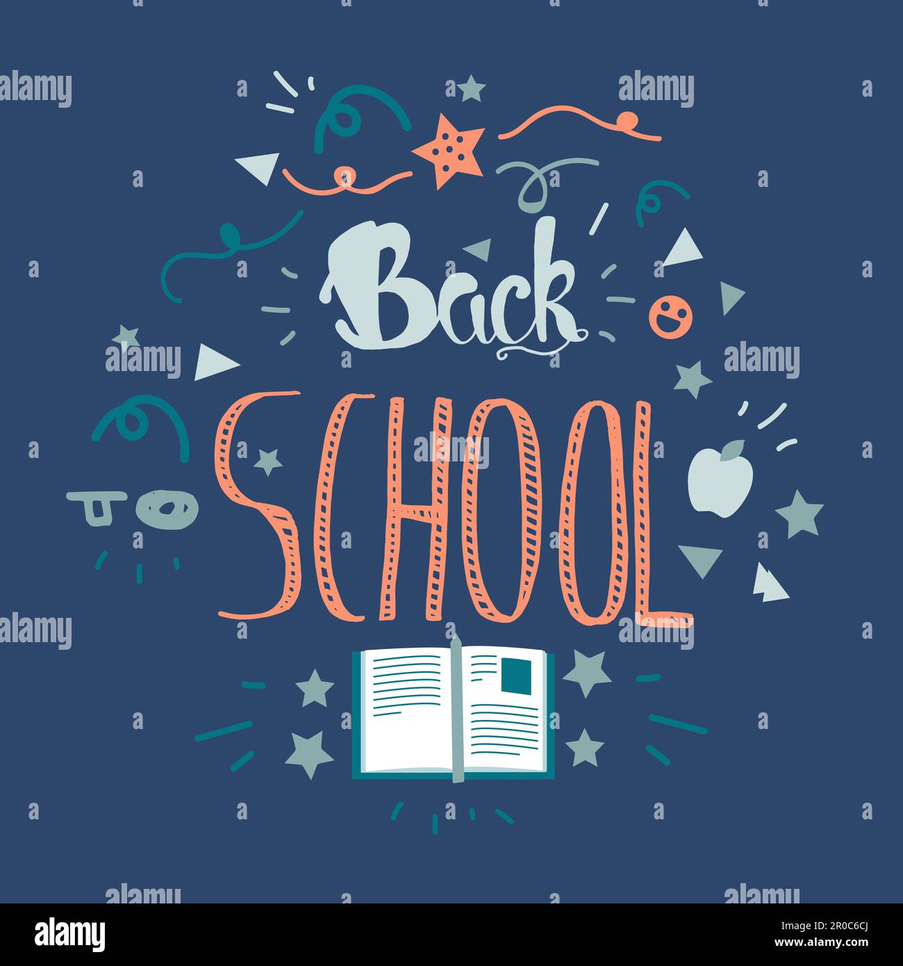 Vintage Back To School Lettering Banner. Knowledge day greeting card ...
