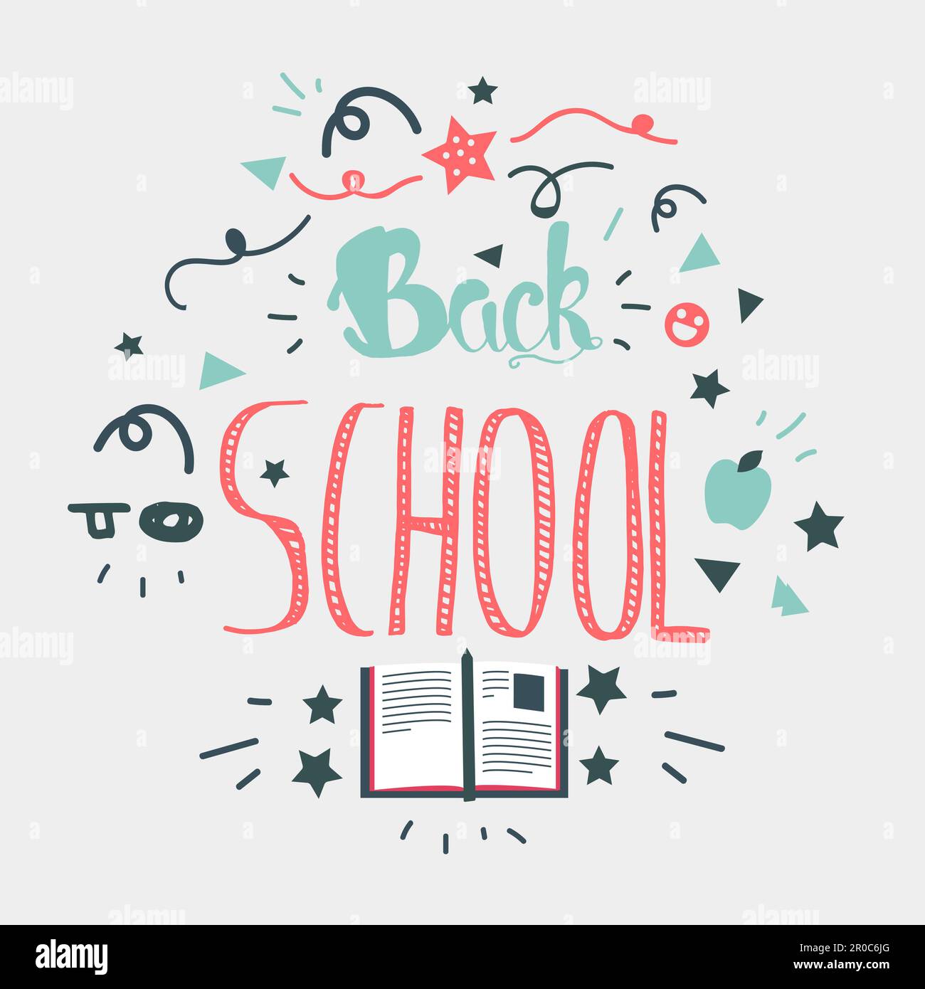Vintage Back To School Lettering Banner. Knowledge day greeting card ...