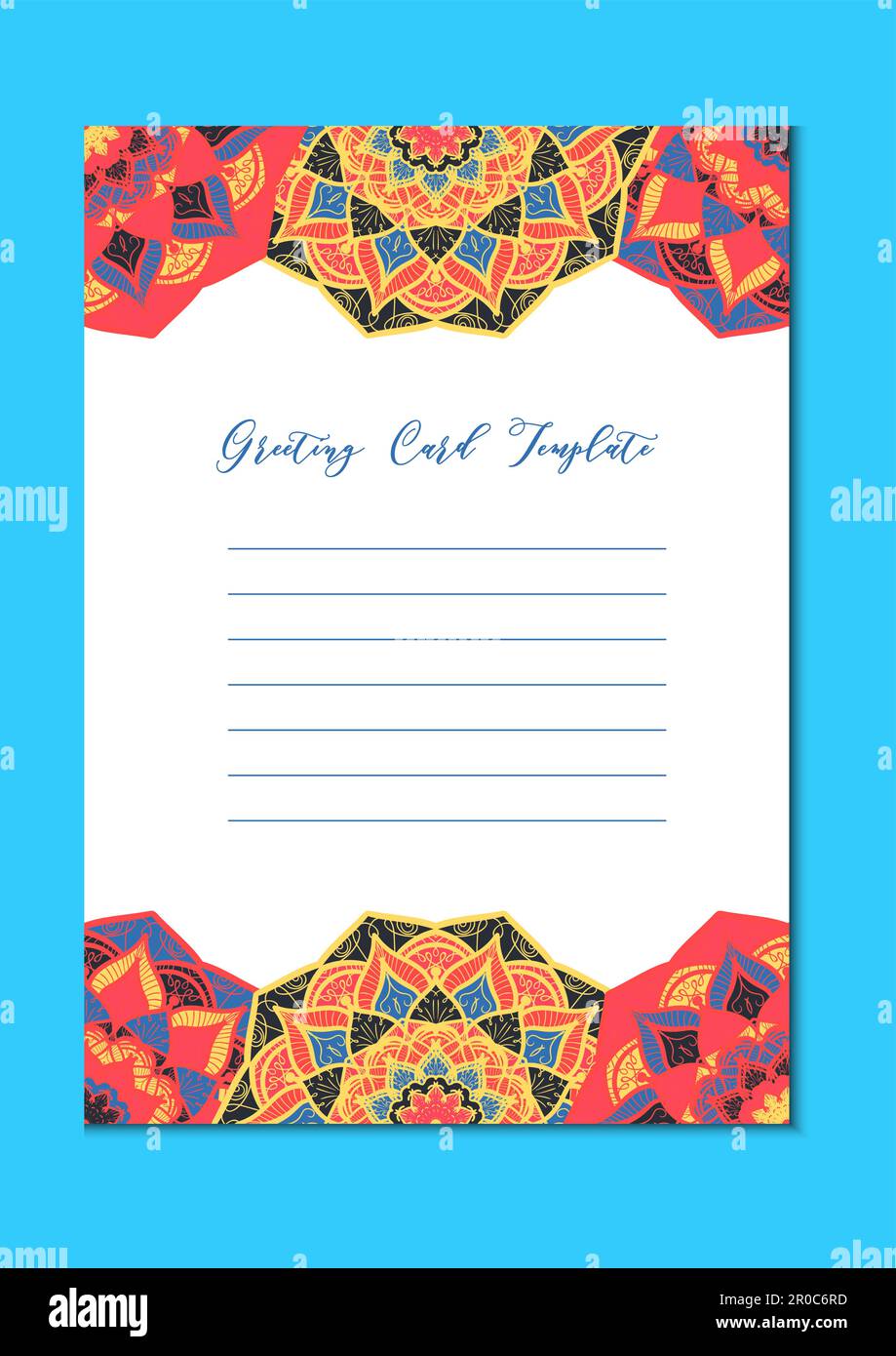 Mandala vintage template card in arabic and indian, islam and ottoman ...