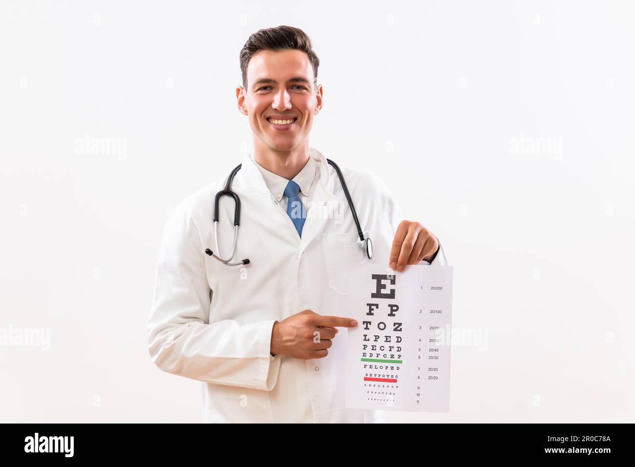Image of doctor doing eye exam Stock Photo - Alamy