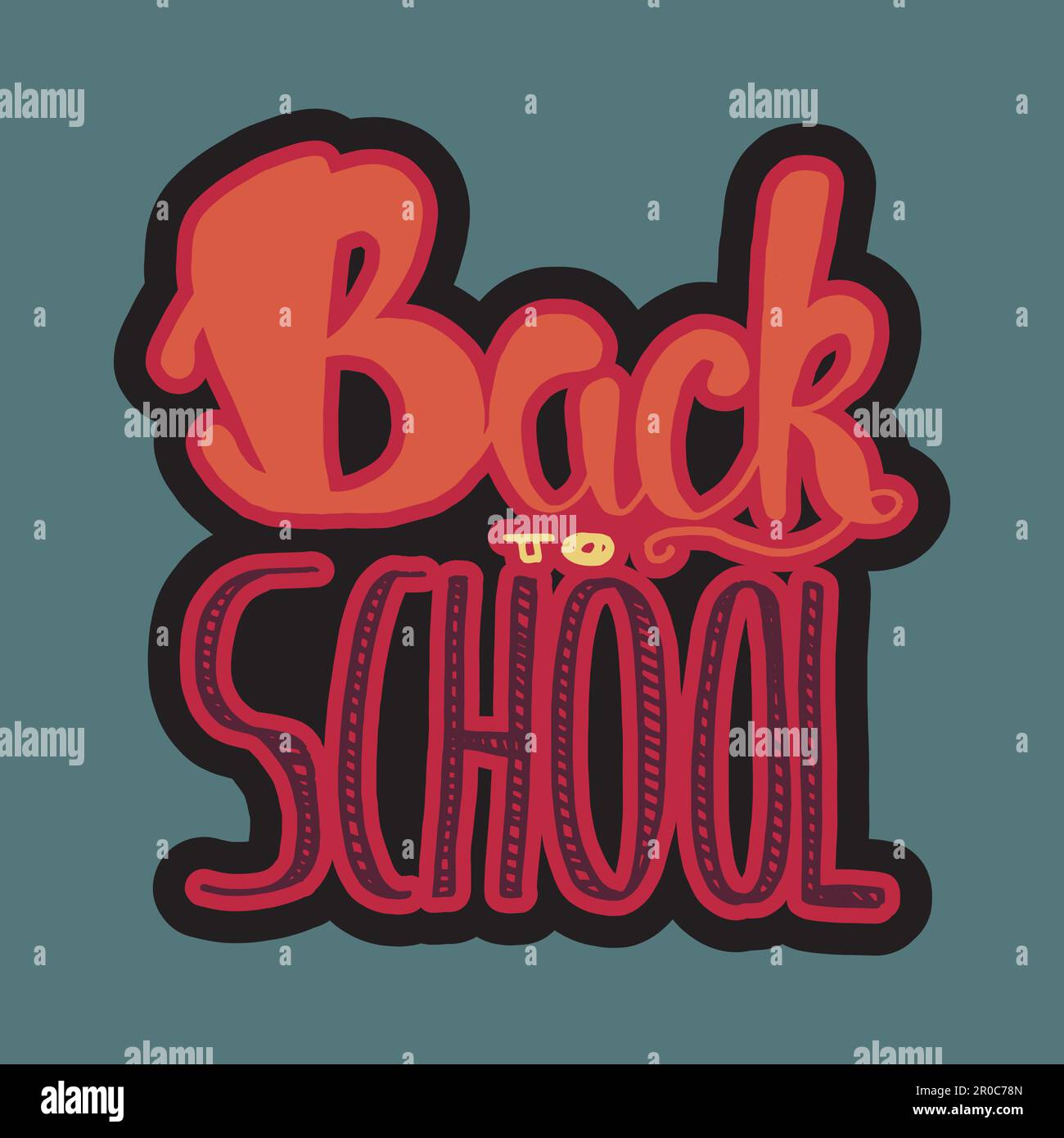 Vintage Back To School Lettering Banner. Knowledge day greeting card ...