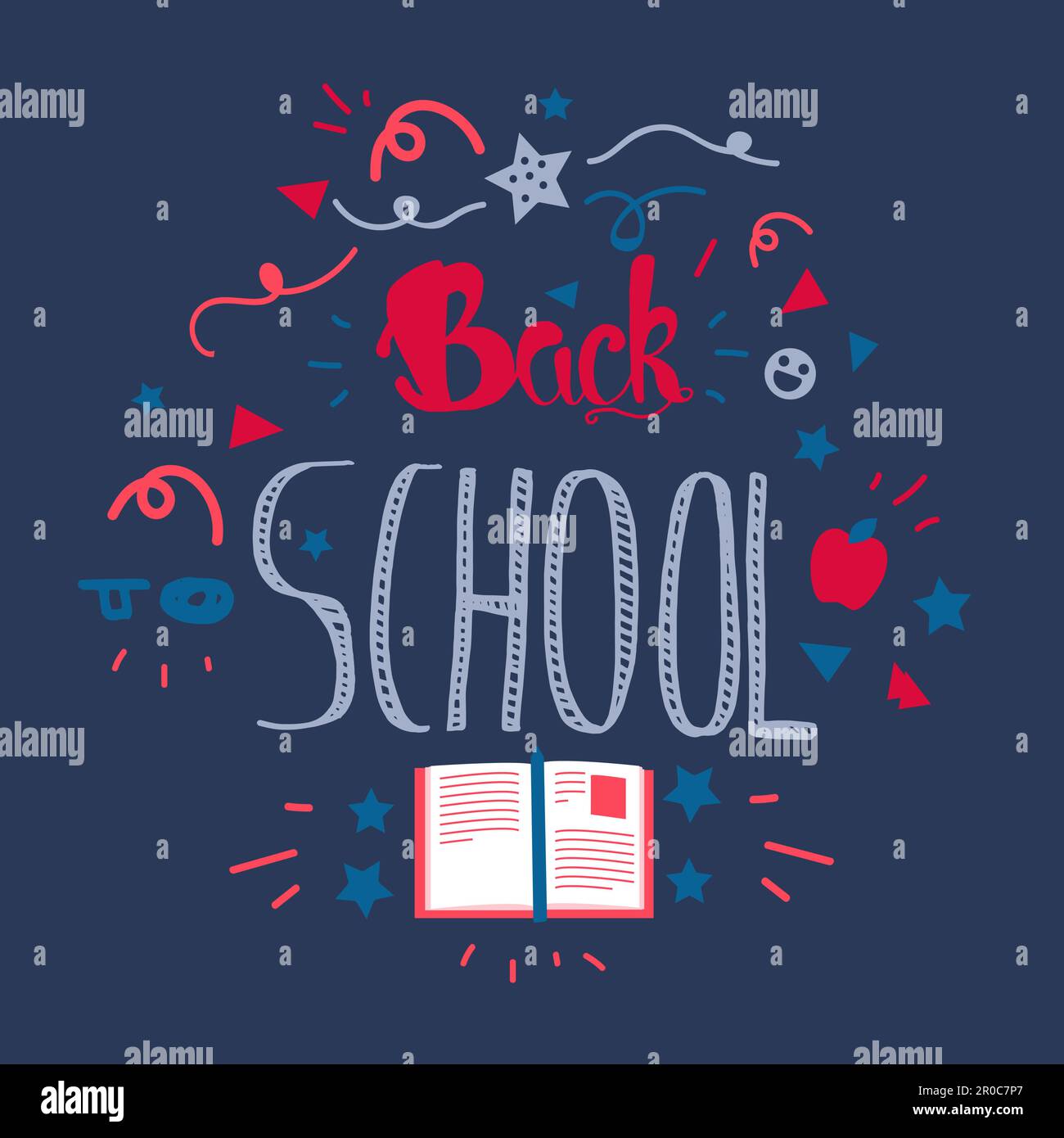 Vintage Back To School Lettering Banner. Knowledge day greeting card ...