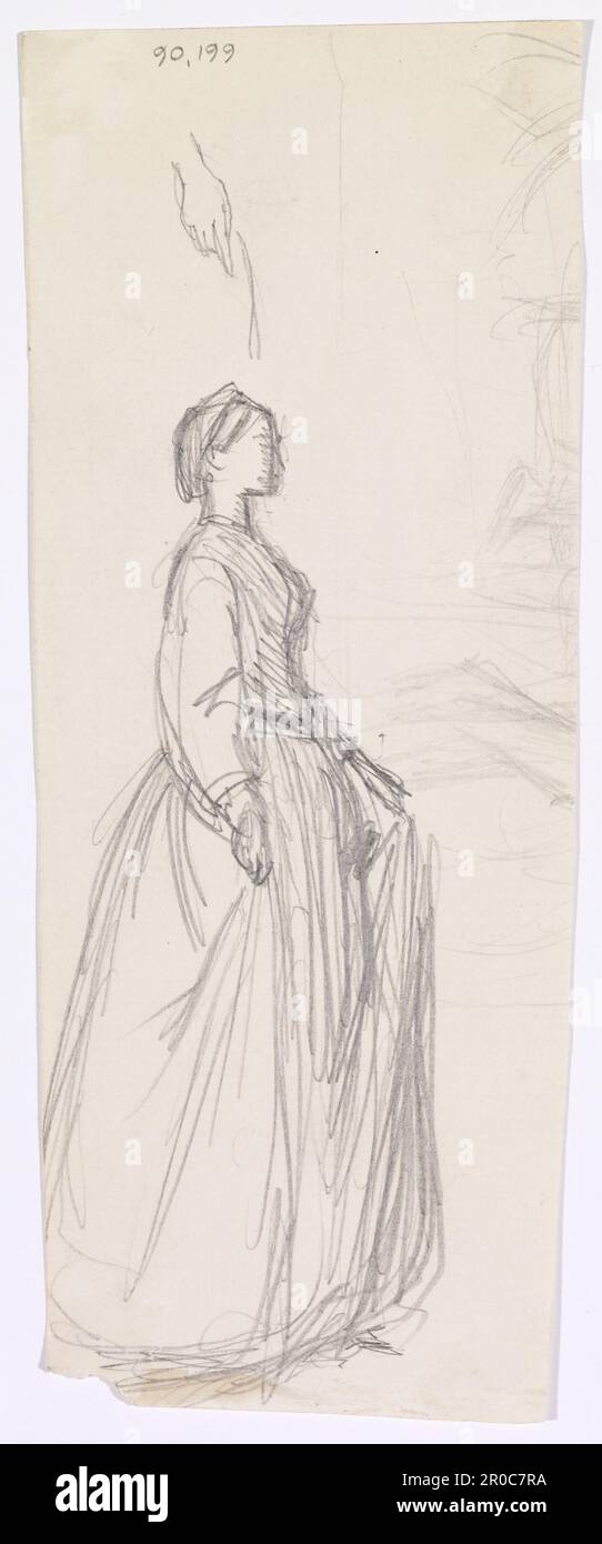 [Verso - Reverse]. Christina Rossetti's Maude Clare - Figure Sketch ...