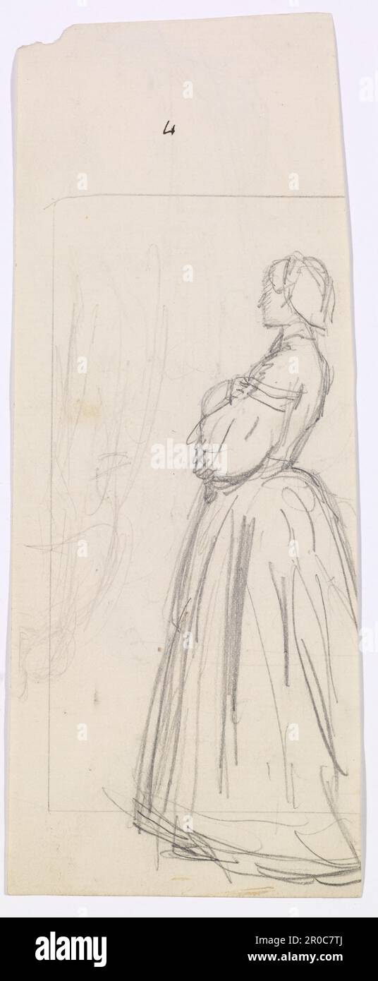 [Recto - Front]. Christina Rossetti's Maude Clare - Figure Sketch, 1859 ...