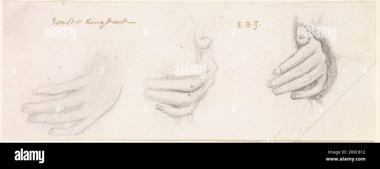 King Mark and La Belle Iseult - 3 Studies for Left Hand of Iseult, 1862 ...