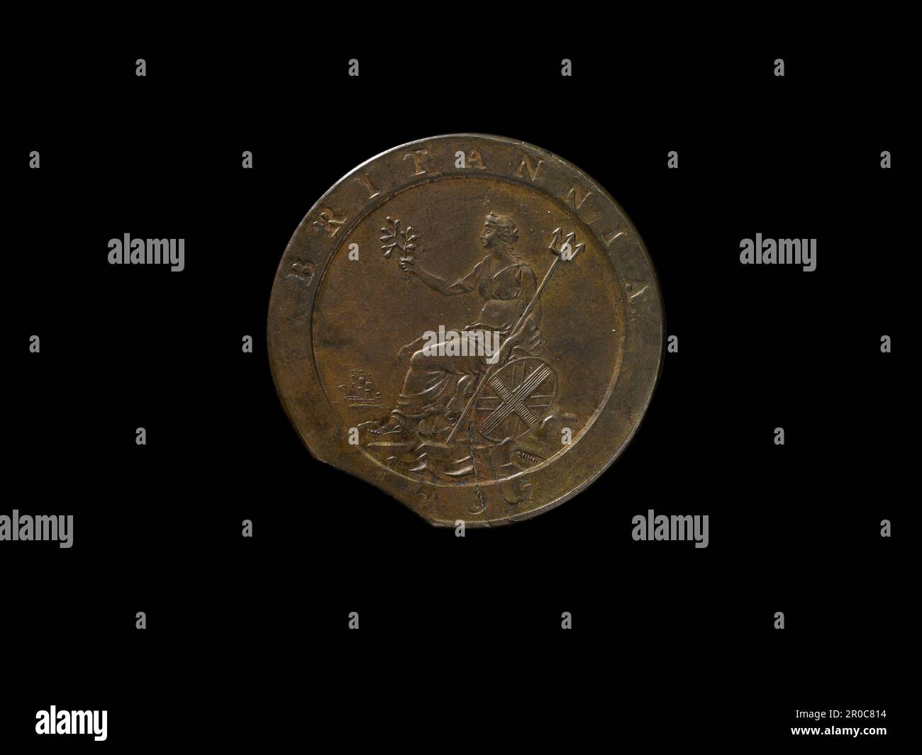 Reverse view. Great Britain, Counterfeit Penny, George III, 1797. Maker ...