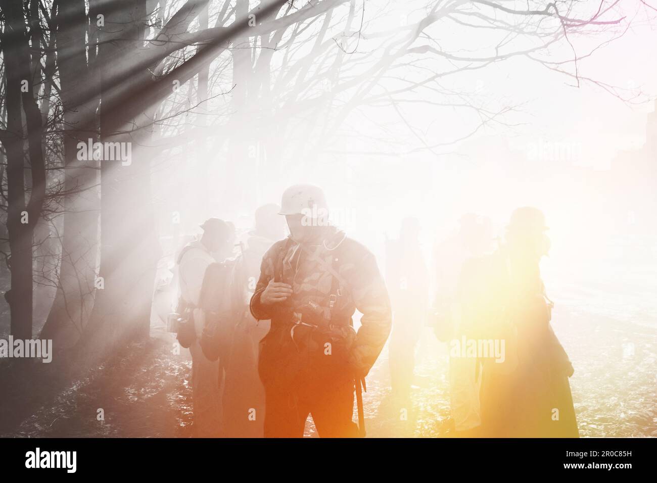 Dramatic Misty View On German Wehrmacht Infantry Soldier In World War ...