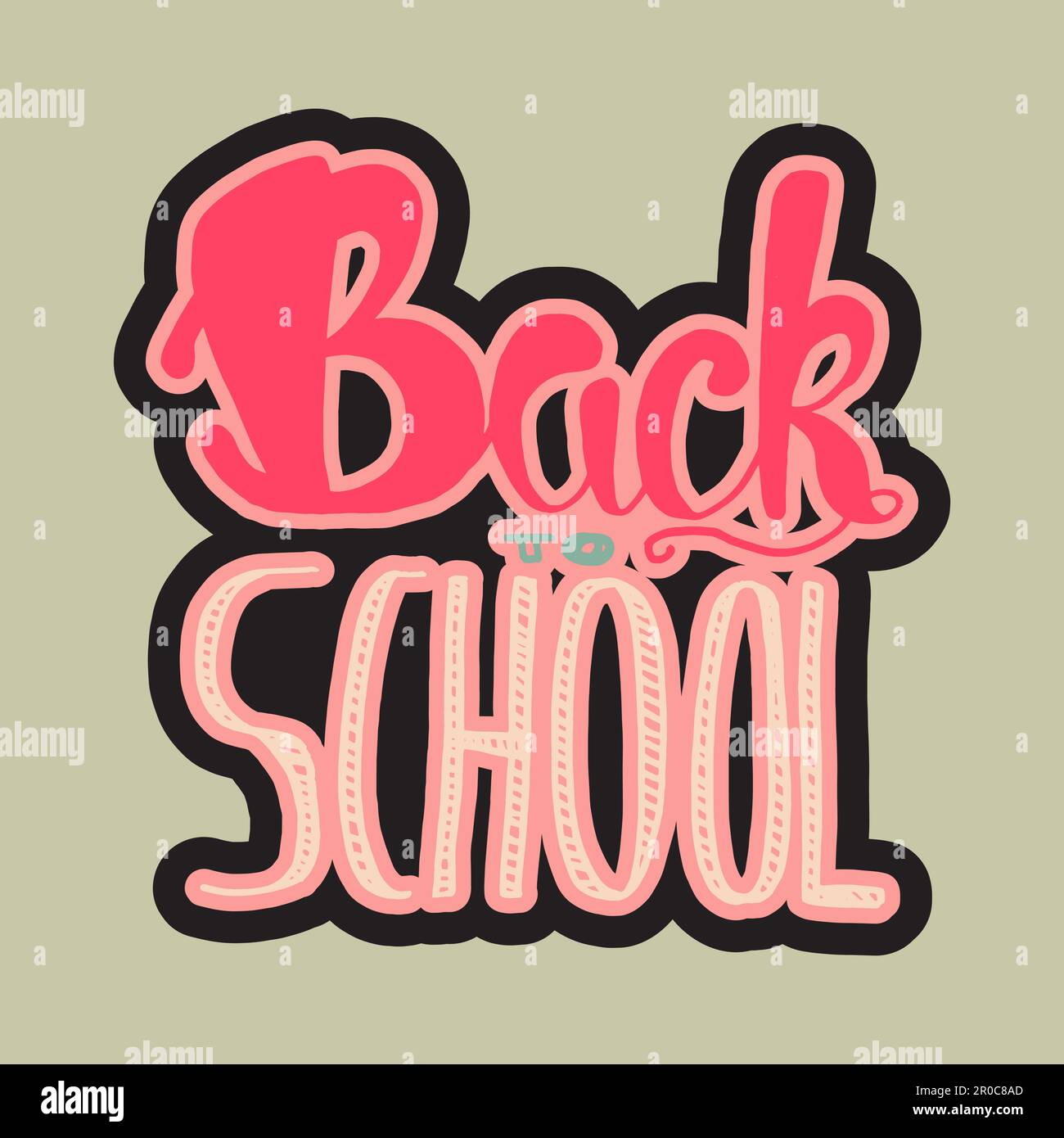 Vintage Back To School Lettering Banner. Knowledge day greeting card ...