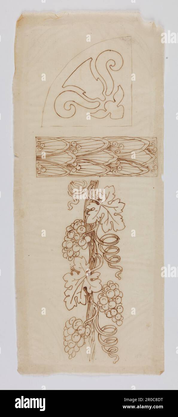 Wilkinson Tracing, Three designs for ornament, 1820. Ink on tracing ...