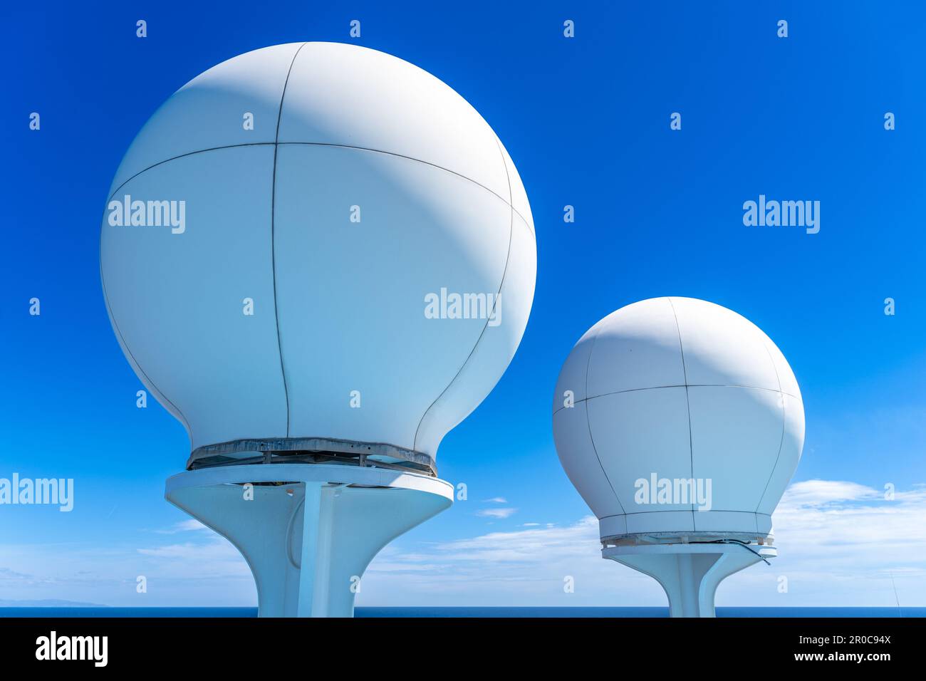 white antennas, radar and other communication and navigation equipment ...