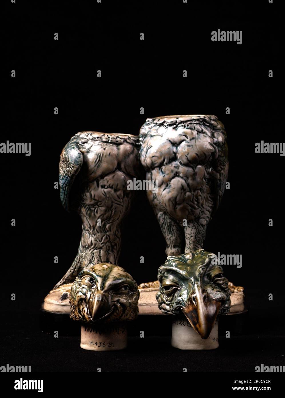 Wally Birds - Jar and Two Covers, 1914. Manufacturers: Martin Brothers ...