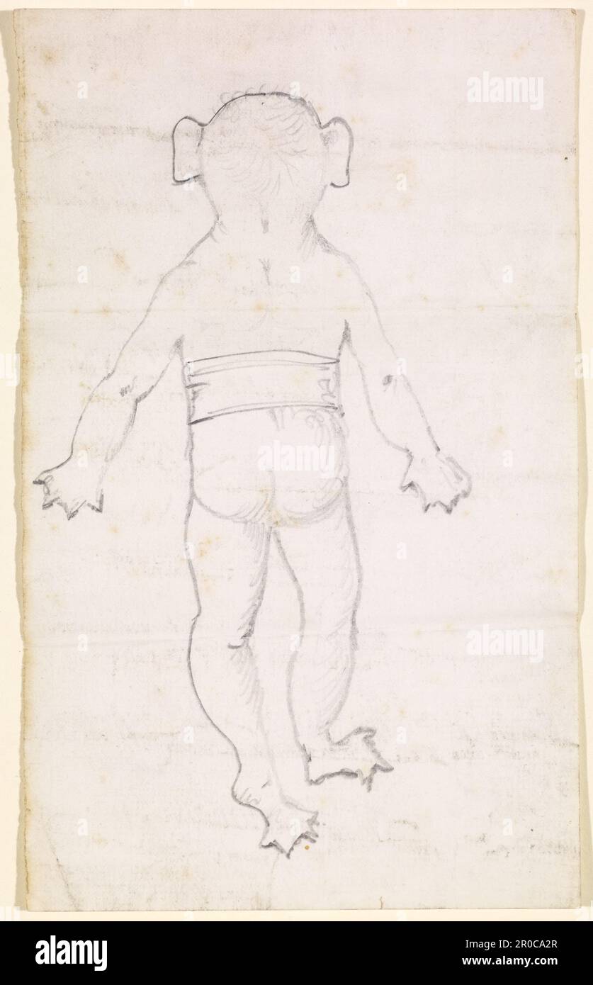 Caricature - Goblin Wrestler from behind, 1880-85. Artist: Edward Burne ...