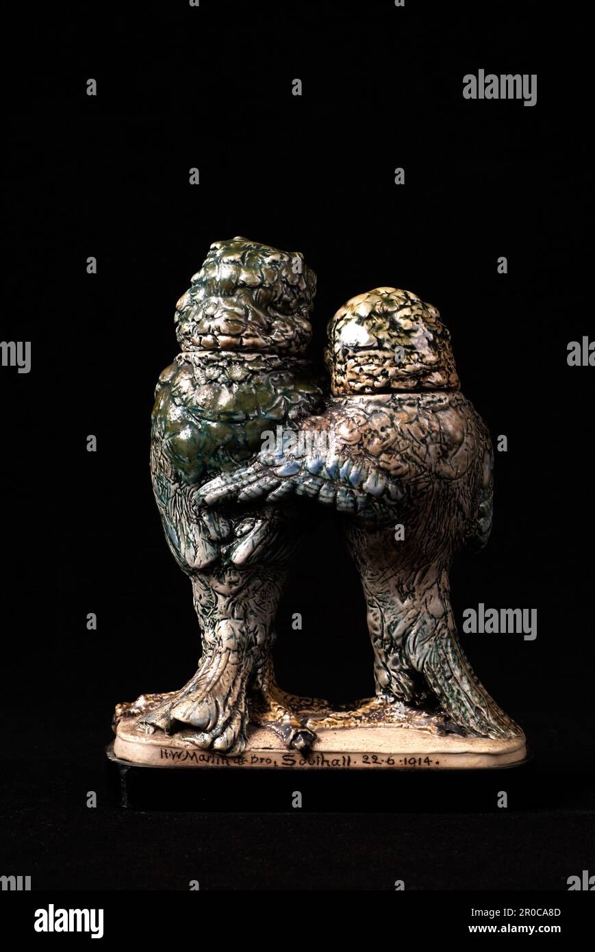 Wally Birds - Jar and Two Covers, 1914. Manufacturers: Martin Brothers ...