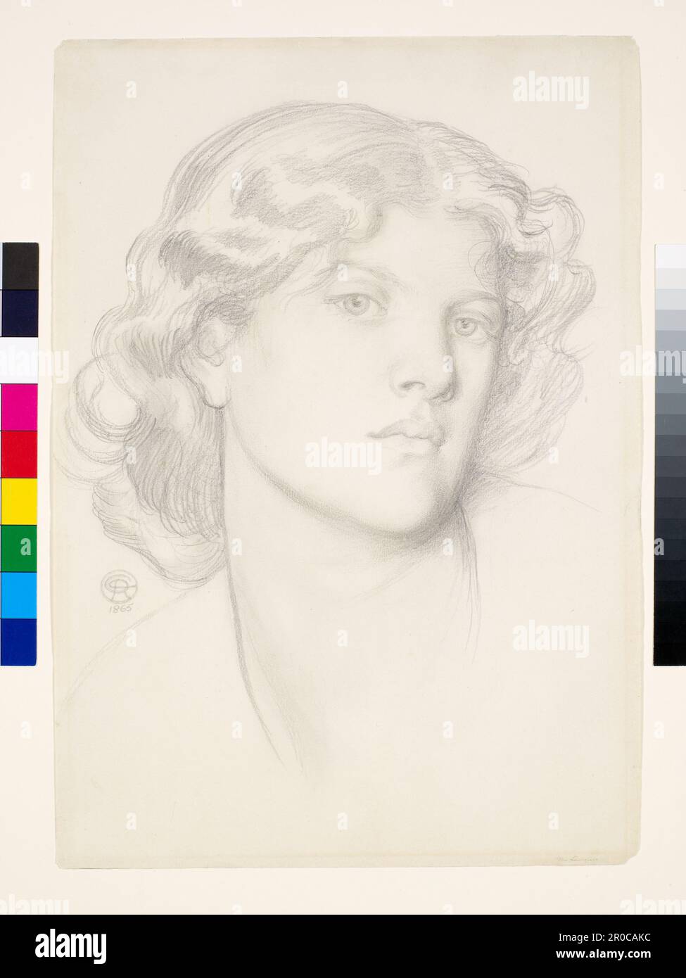 The Blue Bower - Female Head Study, 1865. Artist: Dante Gabriel ...