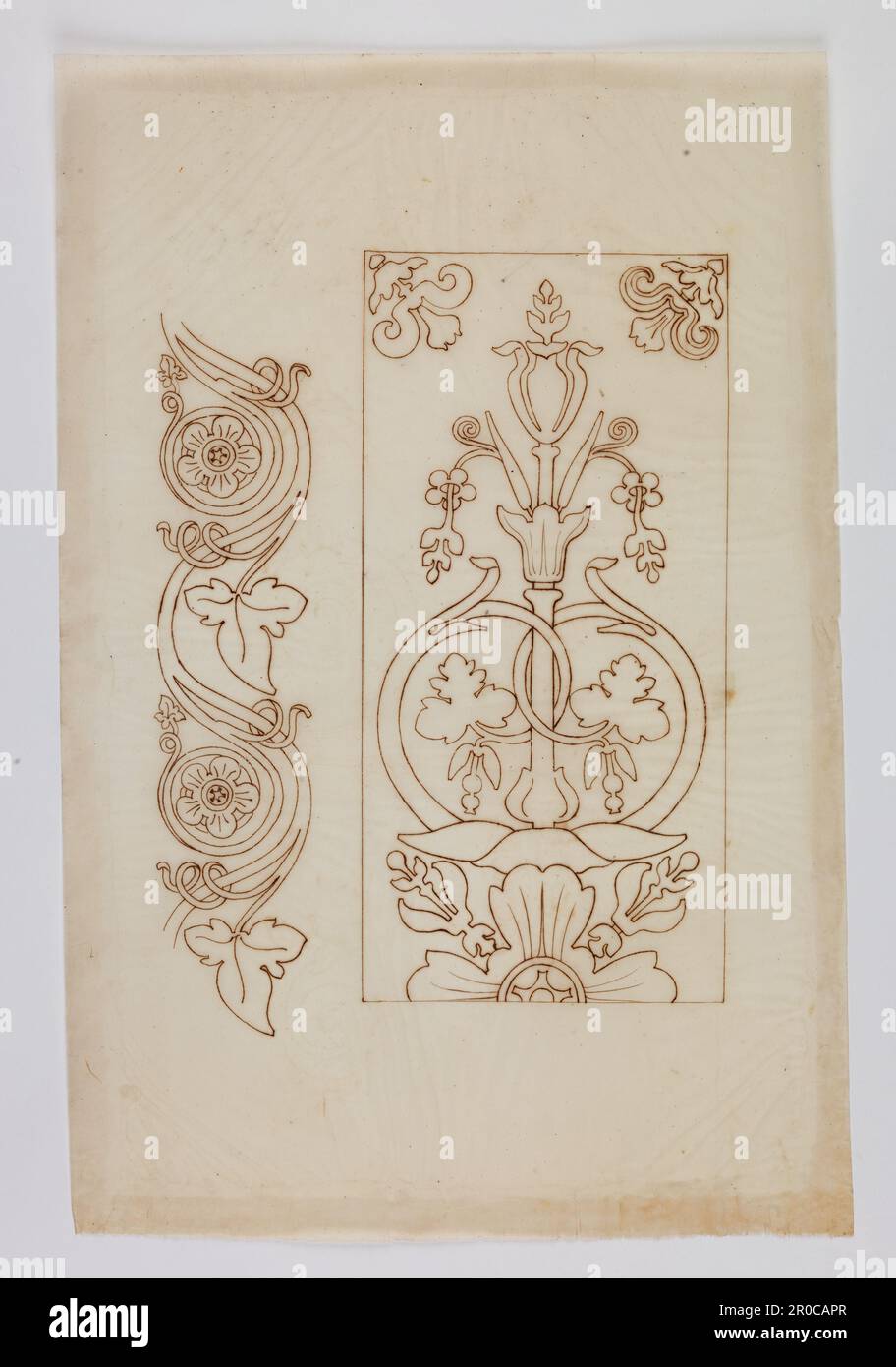 Wilkinson Tracing, Two designs for inlaid decoration, 1820. Ink on ...