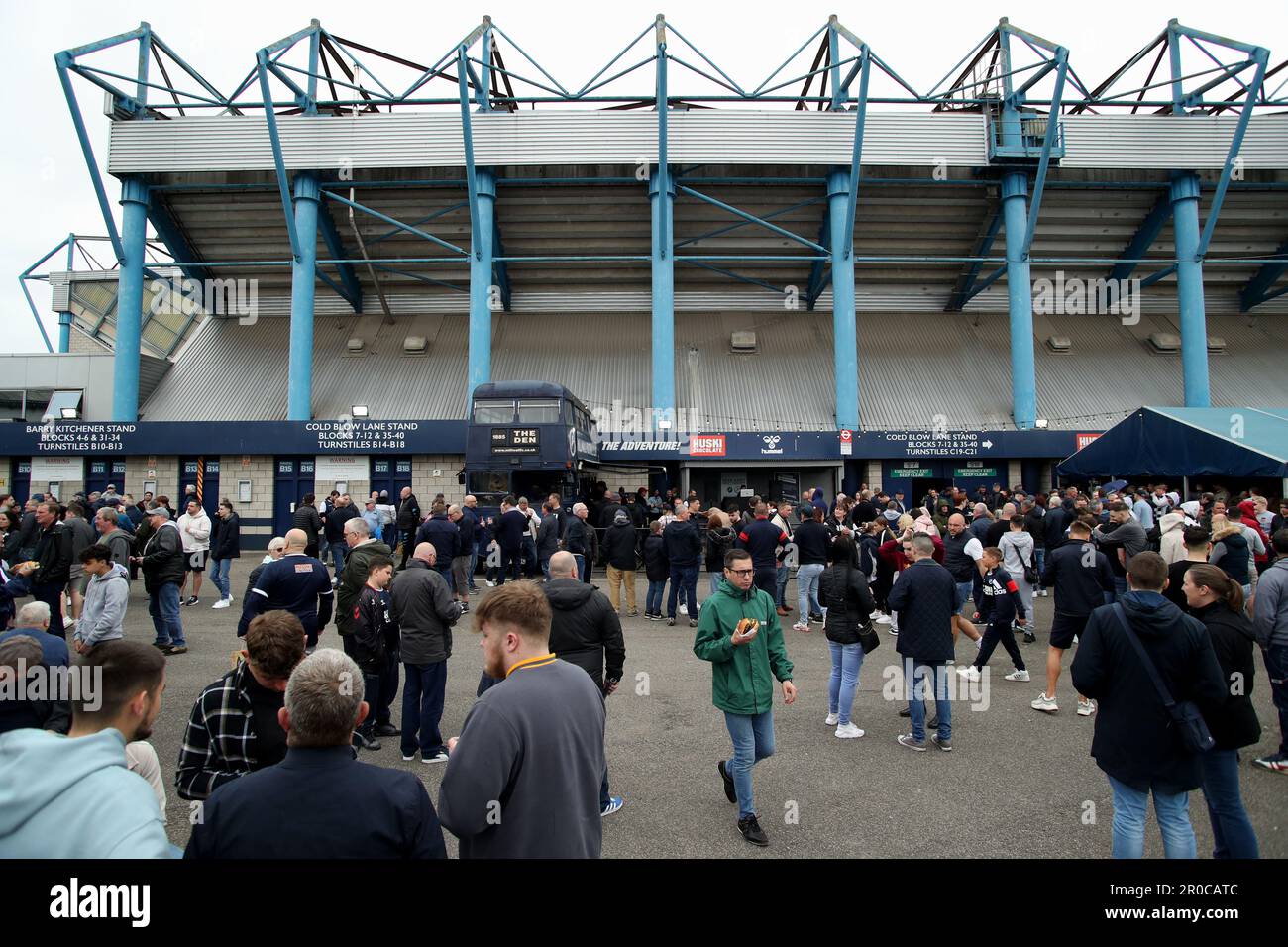 Millwall fans outside the ground before the Sky Bet Championship match ...