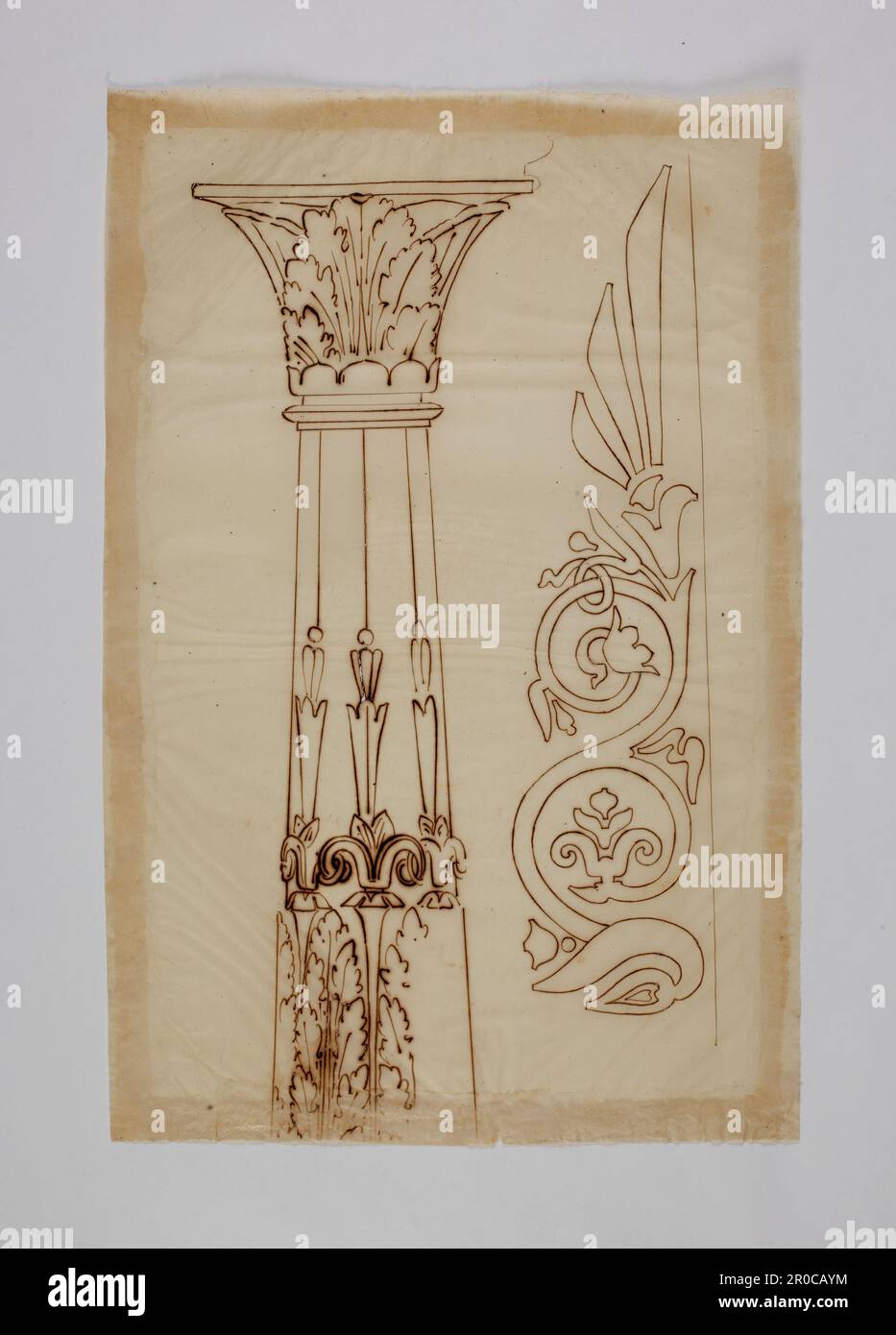Wilkinson Tracing, Design for a column and for inlaid decoration, 1820 ...