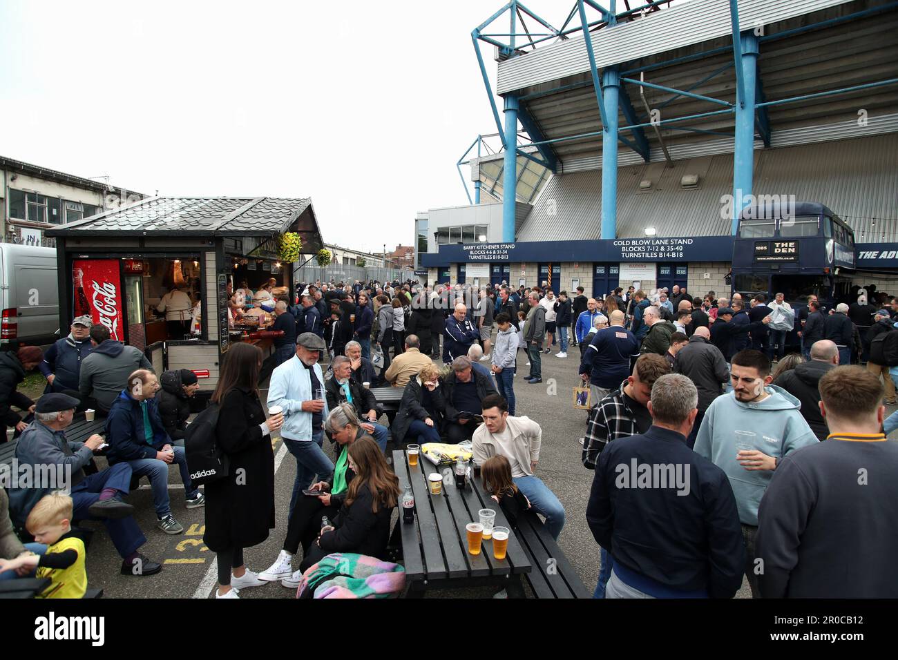 Millwall fans outside the ground before the Sky Bet Championship match ...