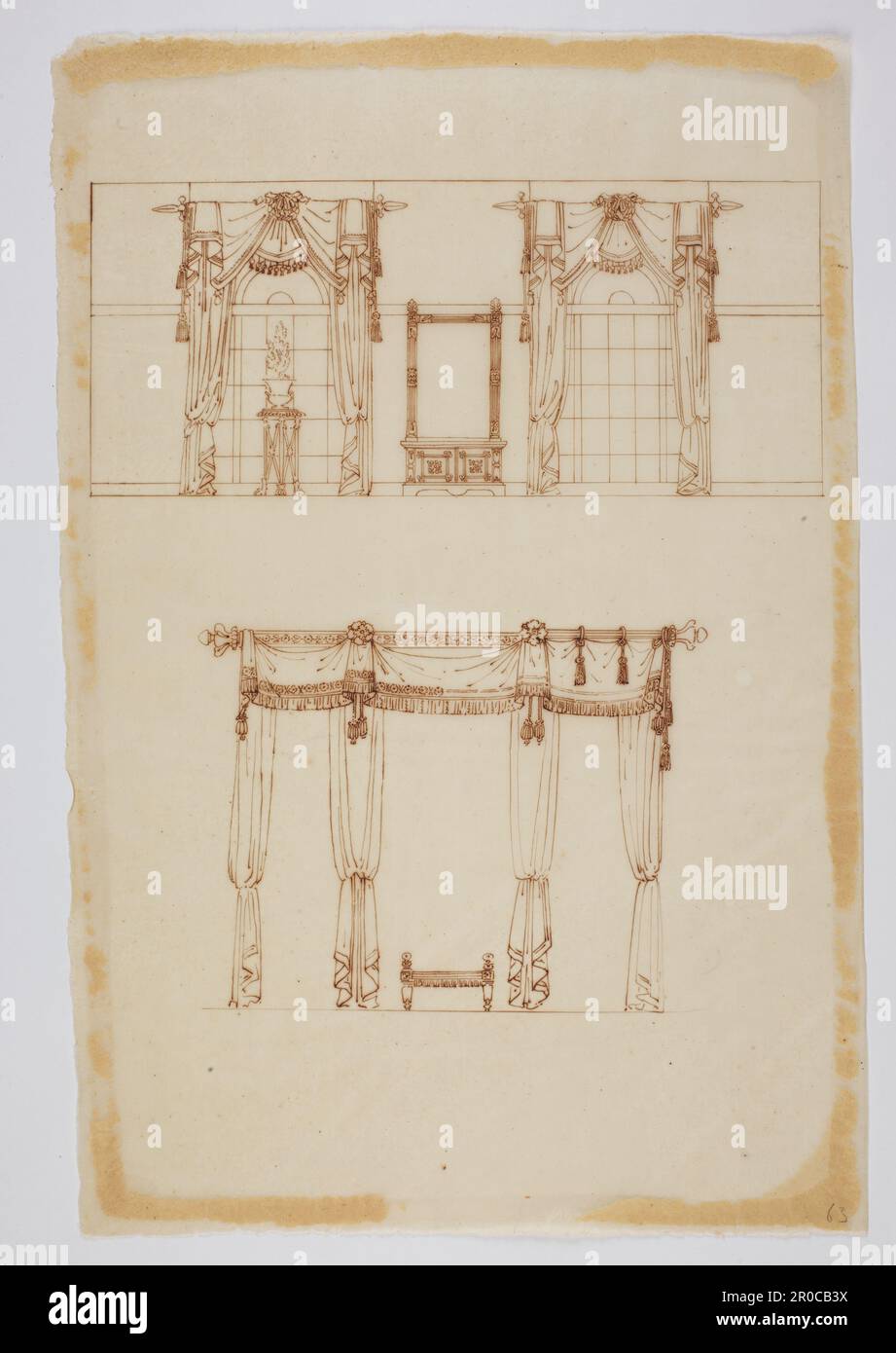 Wilkinson Tracing, Design for an interior, 1820. Ink on tracing paper ...